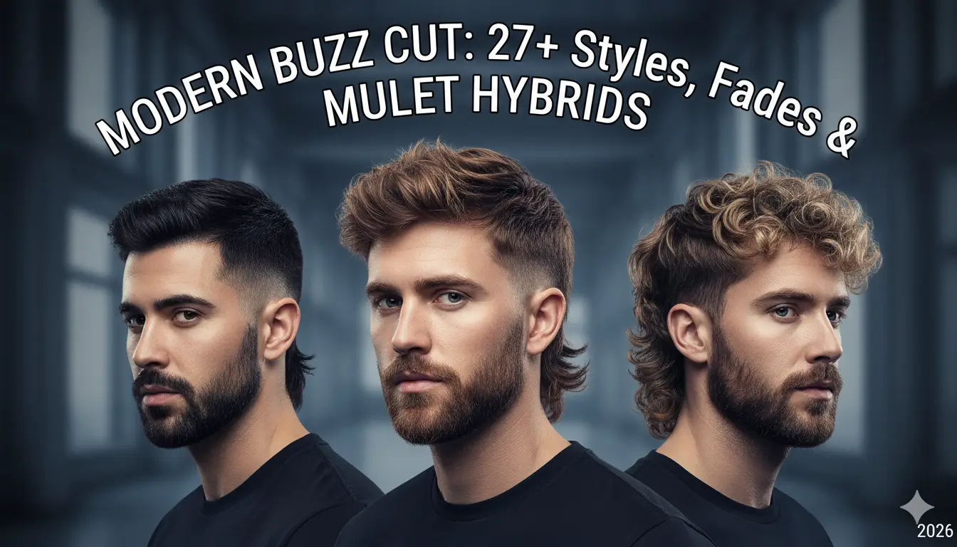 Modern Buzz Cut: 27 Best Styles, Fades & Mullet Hybrids for 2026